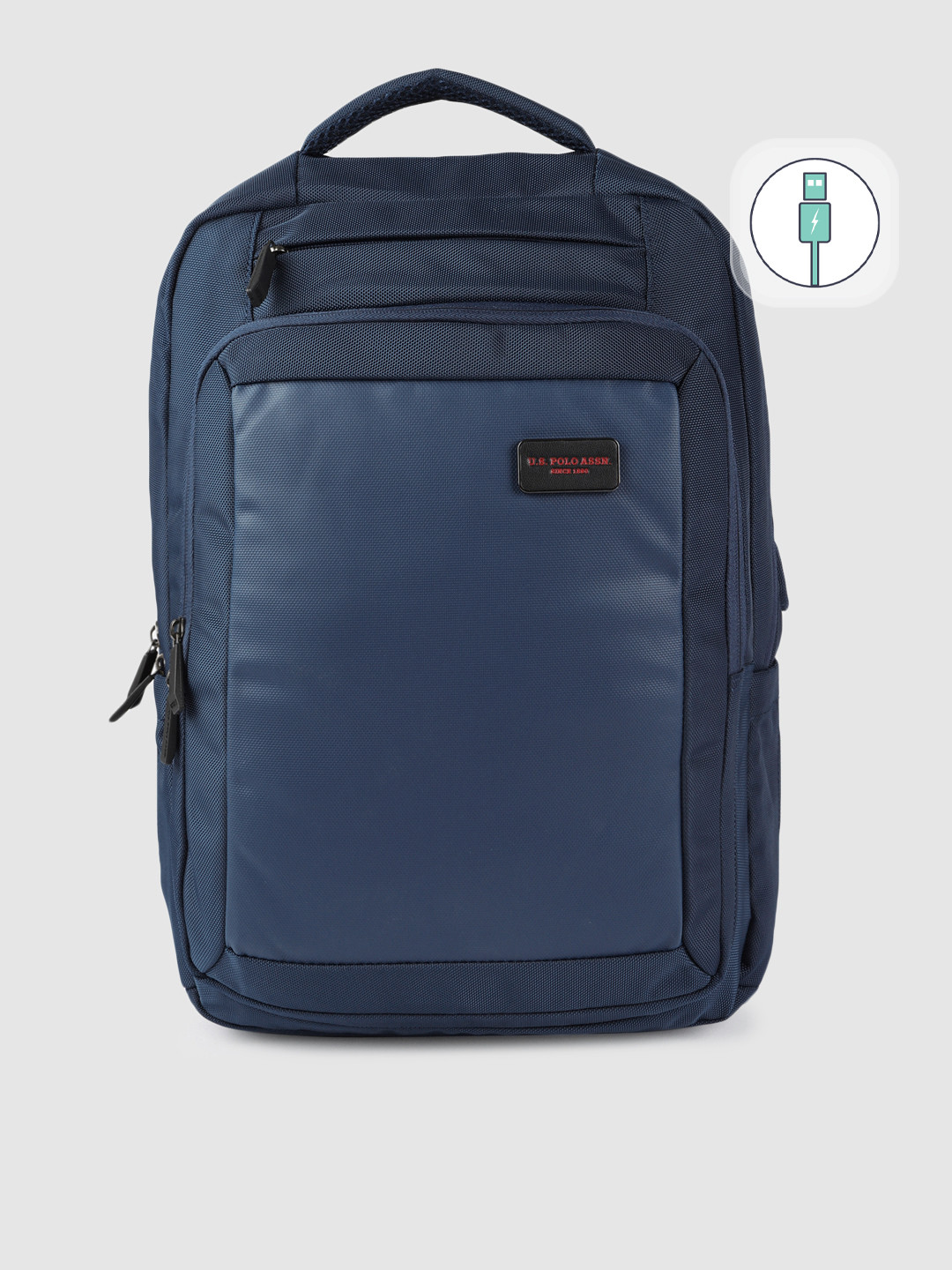 Buy U.S. Polo Assn. Unisex Navy Blue Solid Backpack - Backpacks for ...