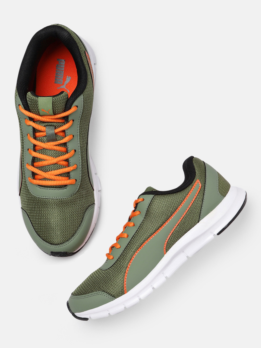 Buy Puma Men Olive Green Bent Sneakers - Casual Shoes for Men 11046768 ...