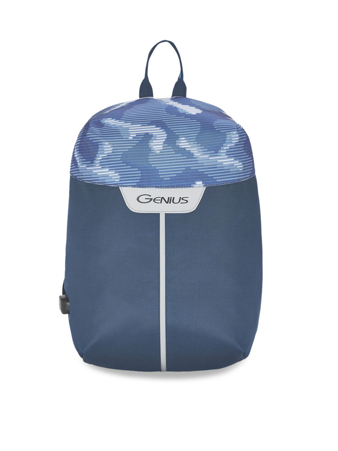 Buy Genius Unisex Blue Printed 15 Inches Anti Theft Small Backpack With ...