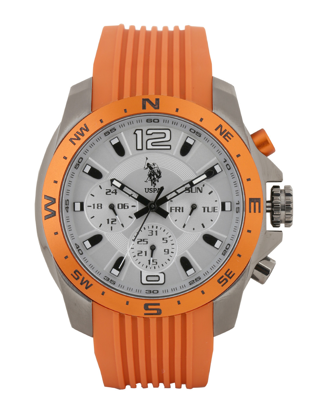 Buy U.S. Polo Assn. Men Silver Toned Dial Chronograph Watch USAT0096 ...
