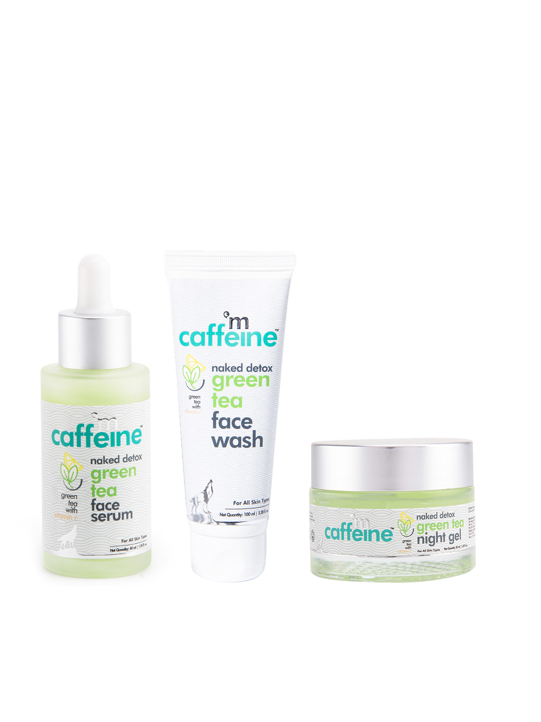 Buy MCaffeine Sustainable Green Tea AM PM Routine (Set Of 3) - Serum ...