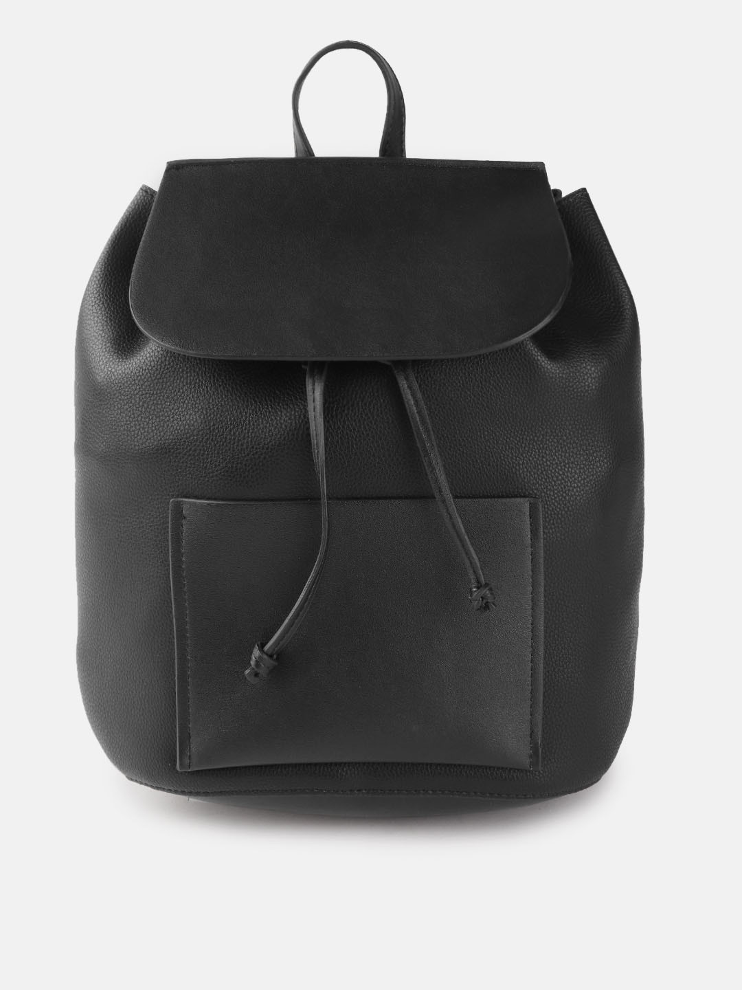 Buy MANGO Women Black Solid Backpack - Backpacks for Women 11072042 ...