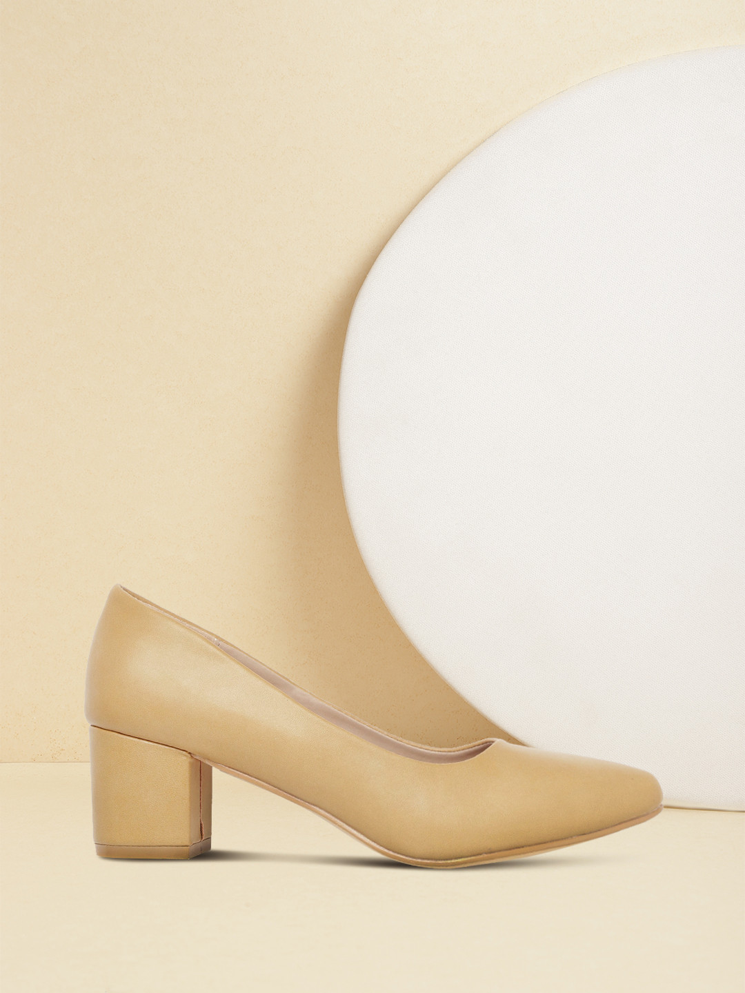 Buy Allen Solly Women Mustard Yellow Solid Pumps - Heels for Women ...