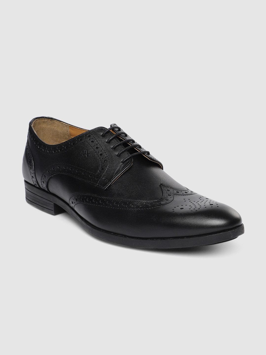 Buy Arrow Men Black Solid ROGER Leather Formal Brogues - Formal Shoes ...