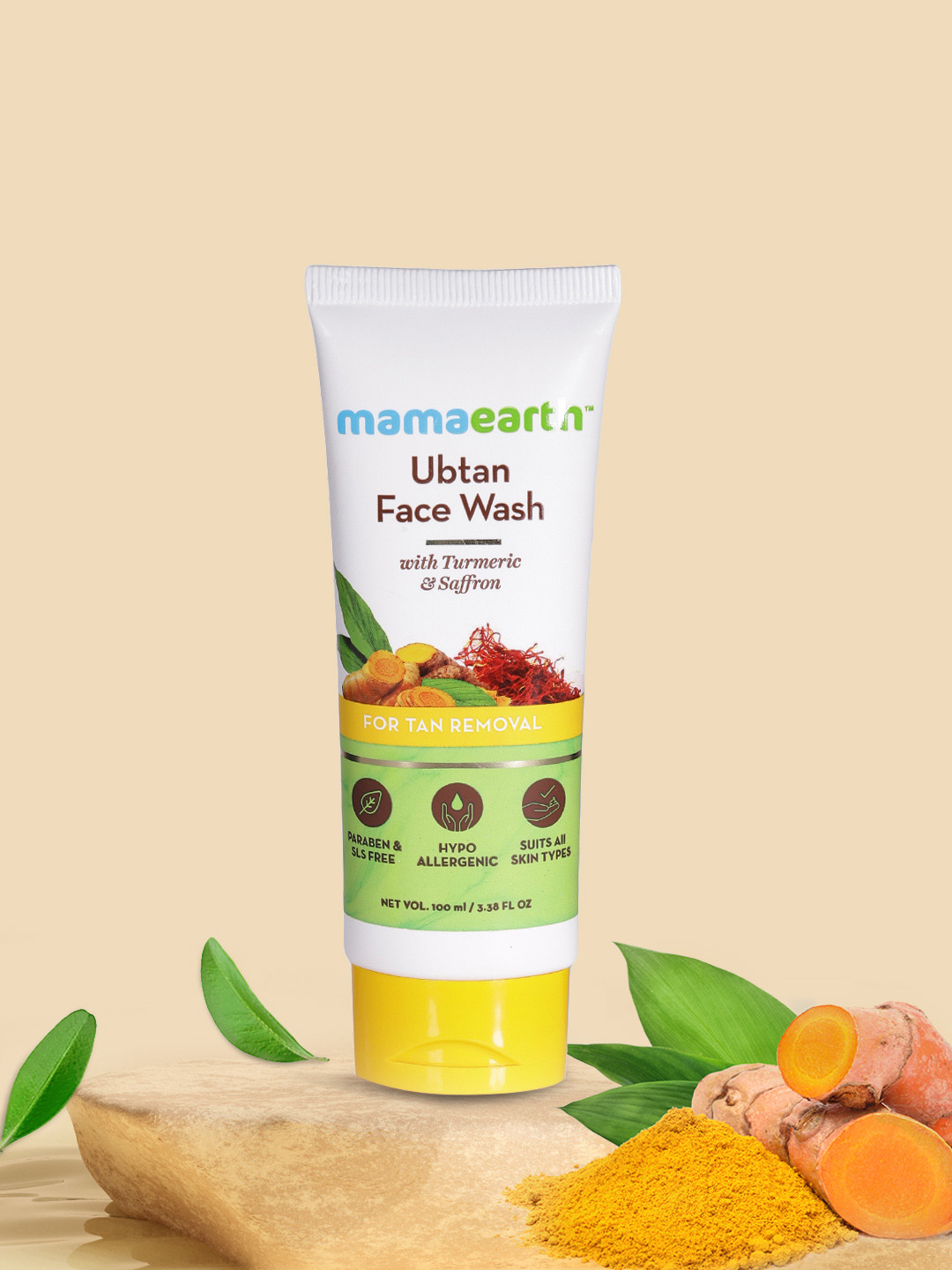 Buy Mamaearth Ubtan Natural Face Wash With Turmeric & Saffron For Tan Removal 100ml - Face Wash ...