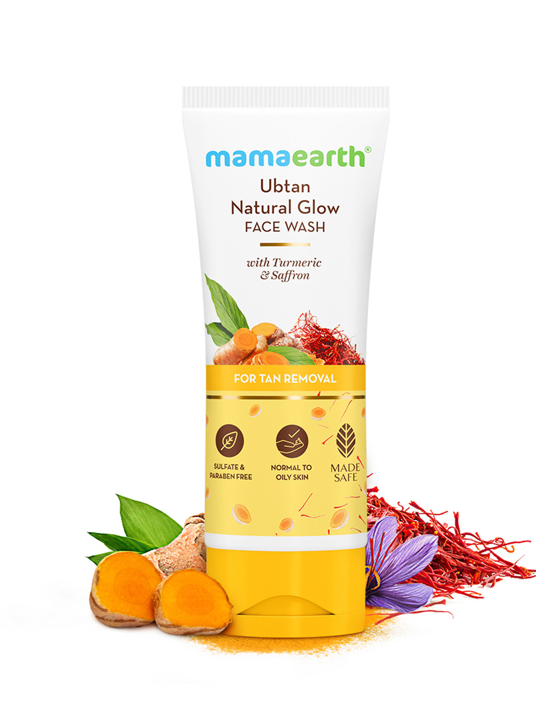 Buy Mamaearth Ubtan Natural Face Wash With Turmeric & Saffron For Tan Removal 100ml - Face Wash ...