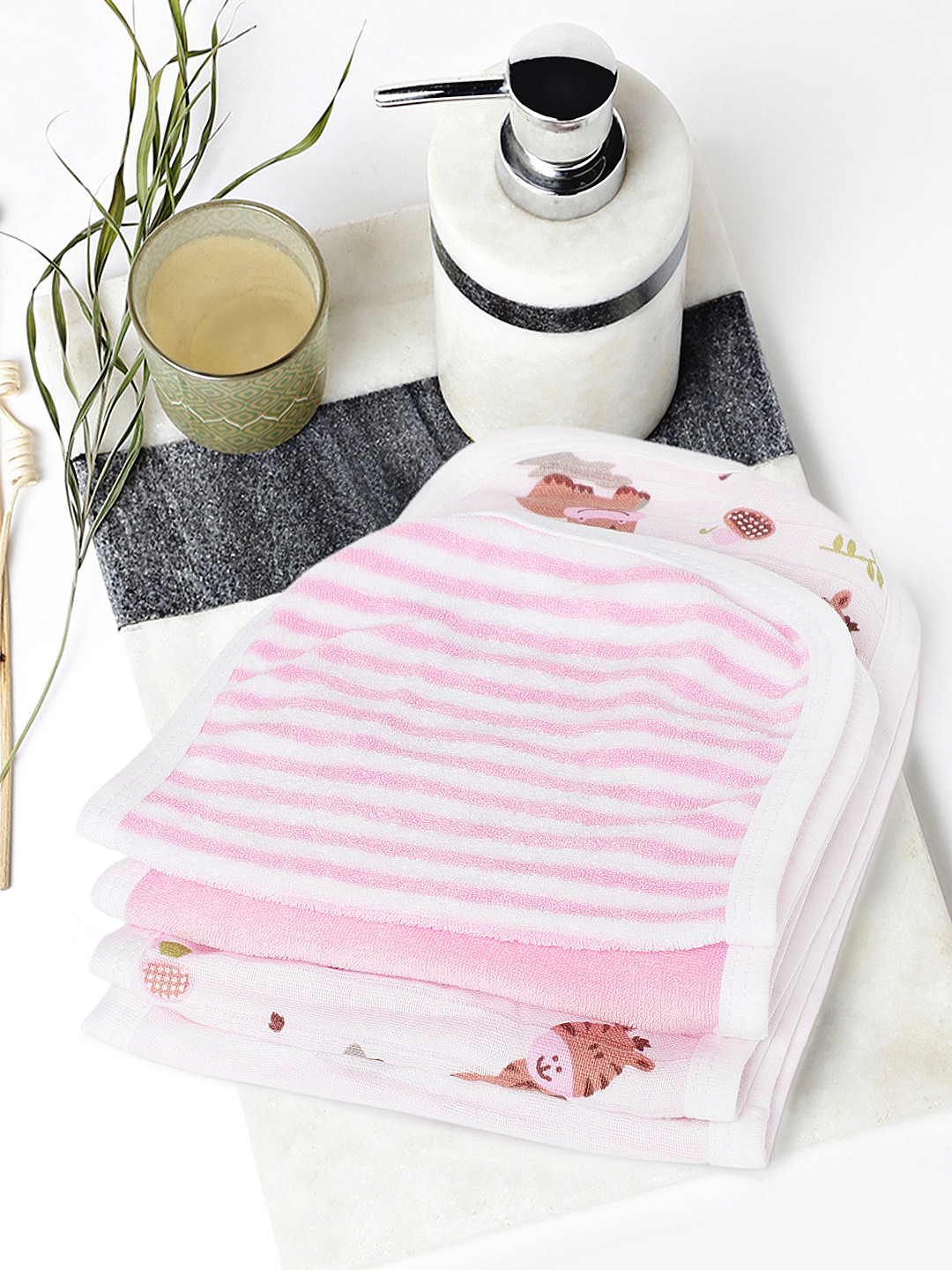 Buy My Milestones Infants Pack Of 4 100% Premium Cotton Baby Burpy ...