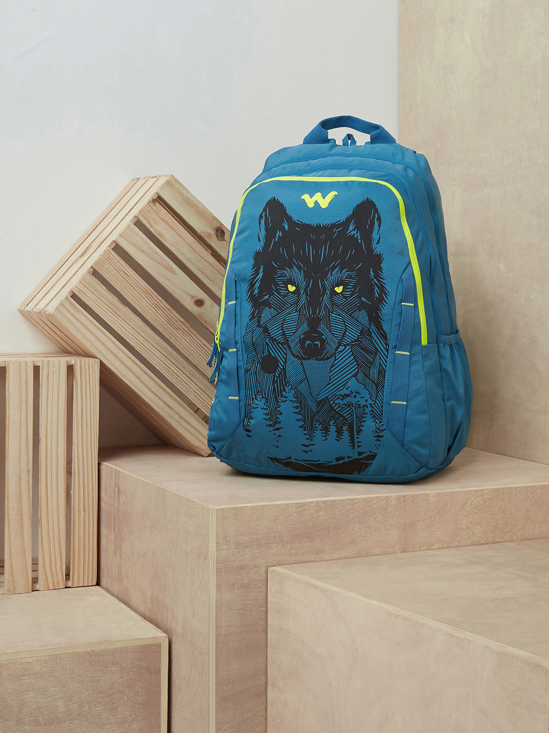 Buy Wildcraft Unisex Blue & Black Graphic Printed Daredevil Backpack ...