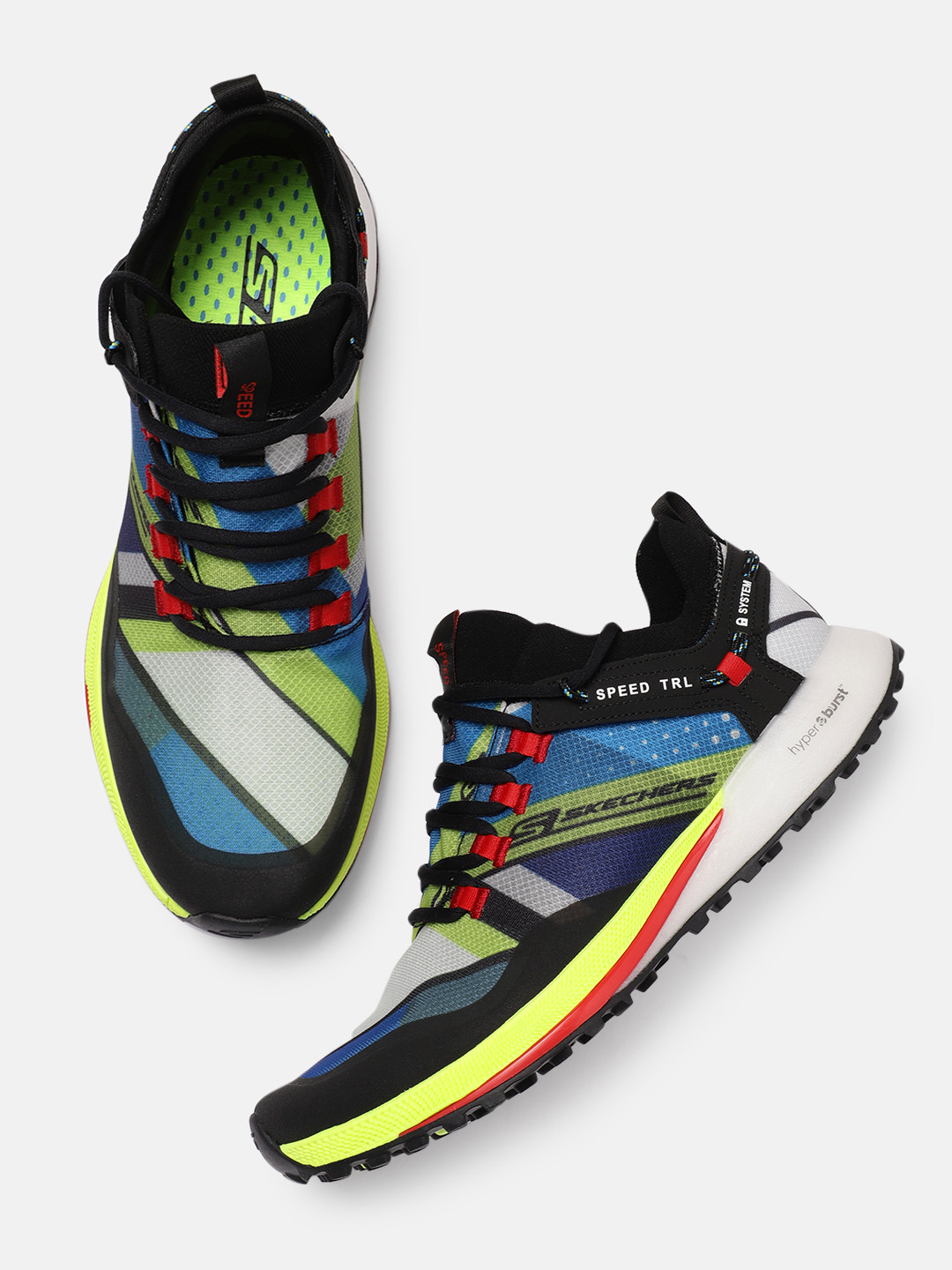 Buy Skechers Men Multicoloured Textile Go Run Speed Running Shoes ...