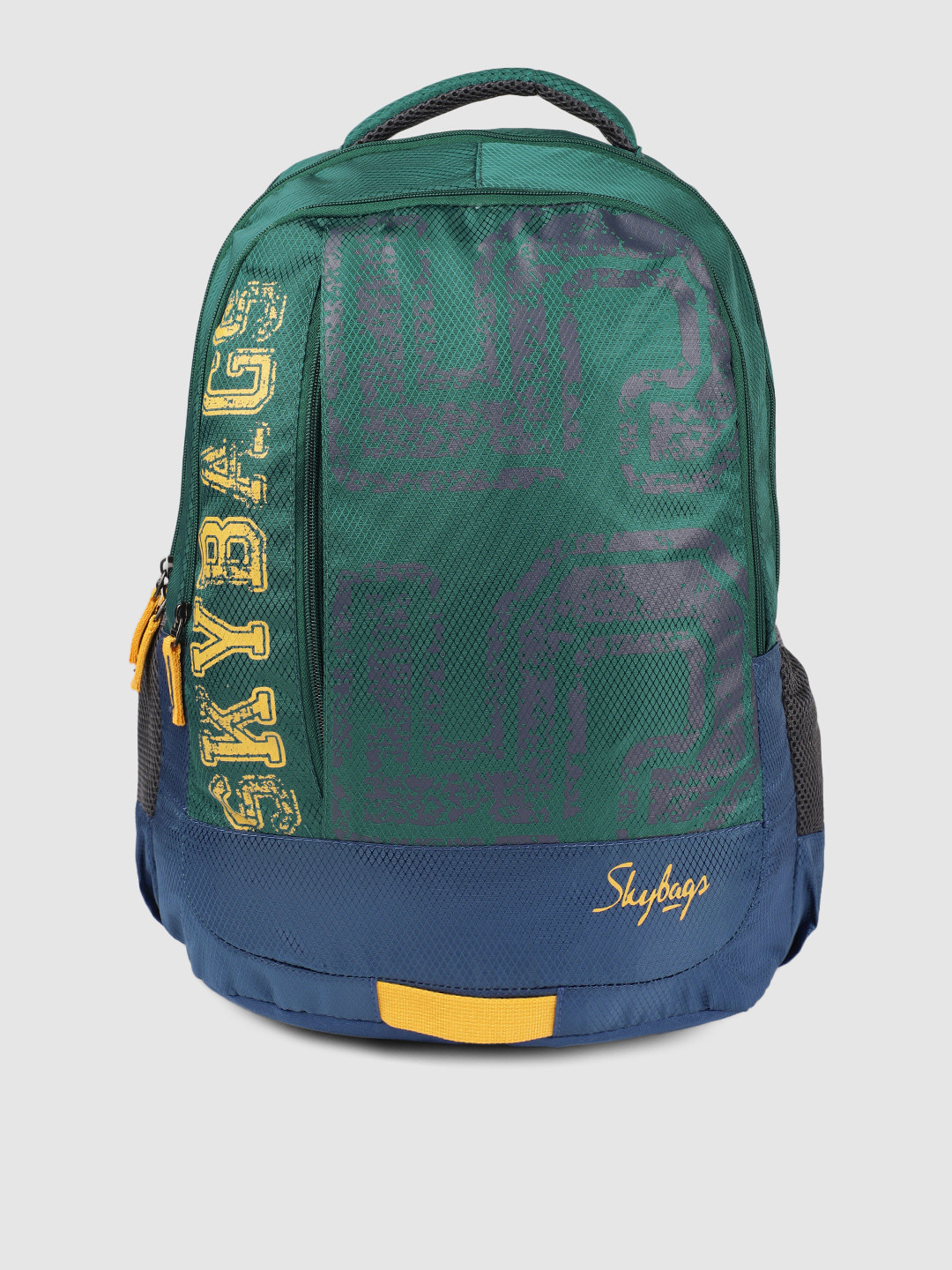 Buy Skybags Unisex Green & Navy Blue Alphanumeric Backpack - Backpacks ...