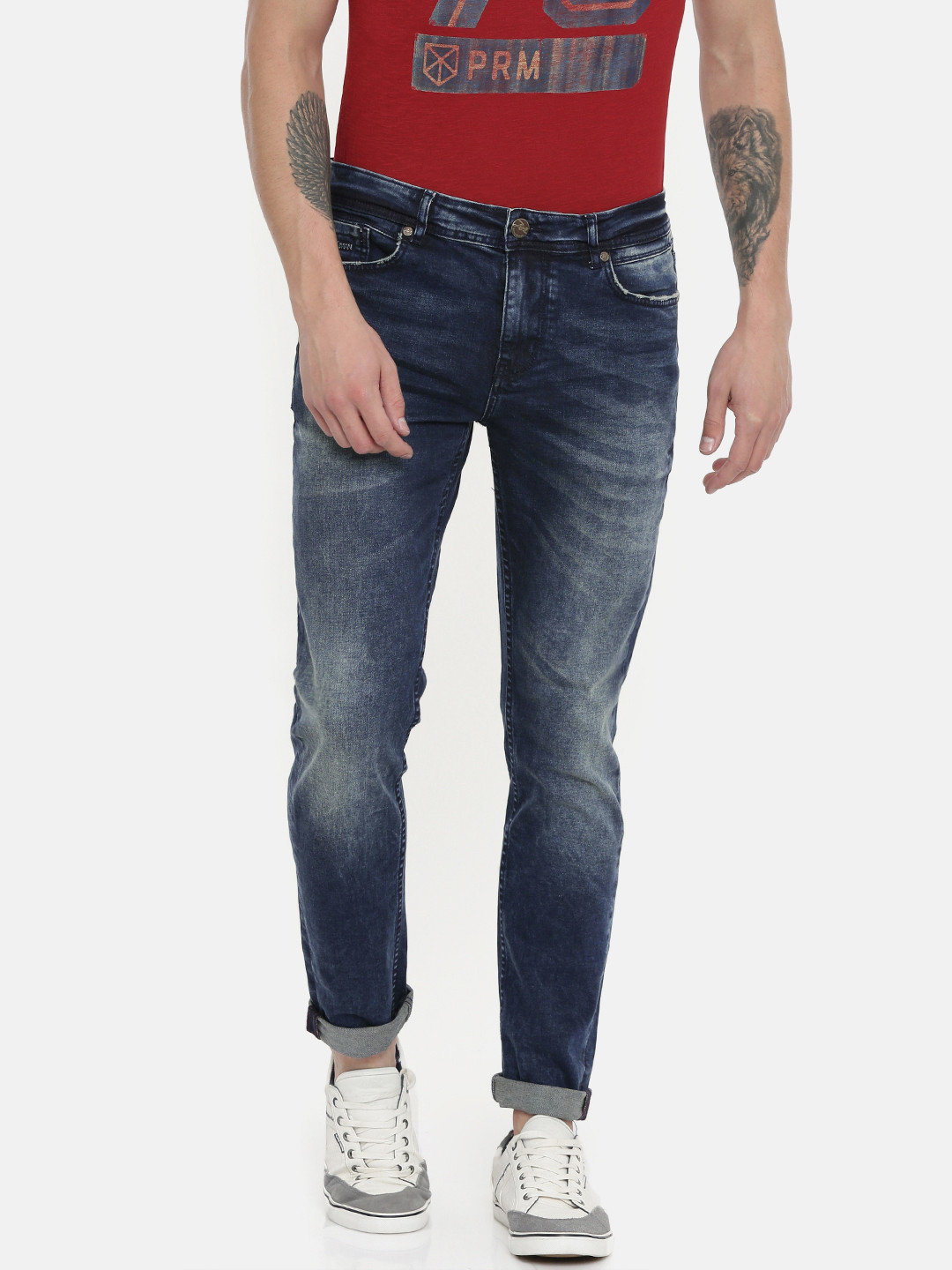 Buy Being Human Clothing Men Blue Skinny Fit Mid Rise Clean Look ...