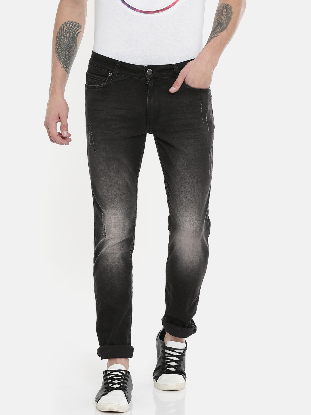 Buy Being Human Clothing Men Grey Skinny Fit Mid Rise Clean Look ...