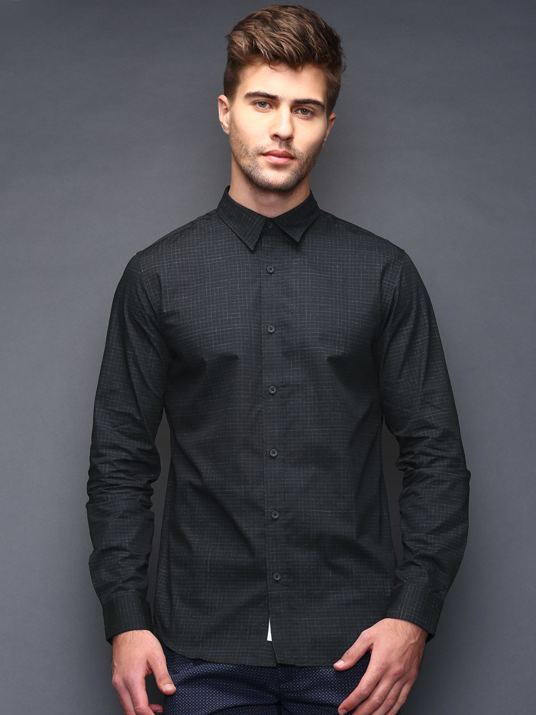 Buy SELECTED Black Checked Slim Smart Casual Shirt - Shirts for Men ...