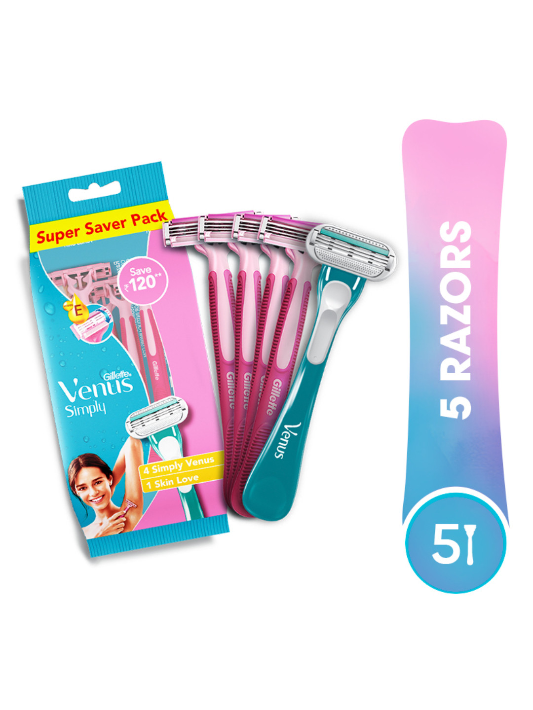 Buy Gillette Venus Women Set Of 4 Simply Venus + 1N Skin Love Hair ...