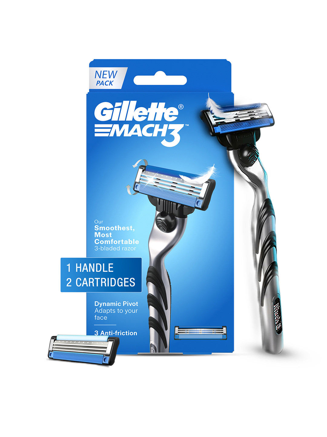 Buy Gillette Men Mach 3 Shaving Razor + 2 Shaving Blade (Cartridge ...