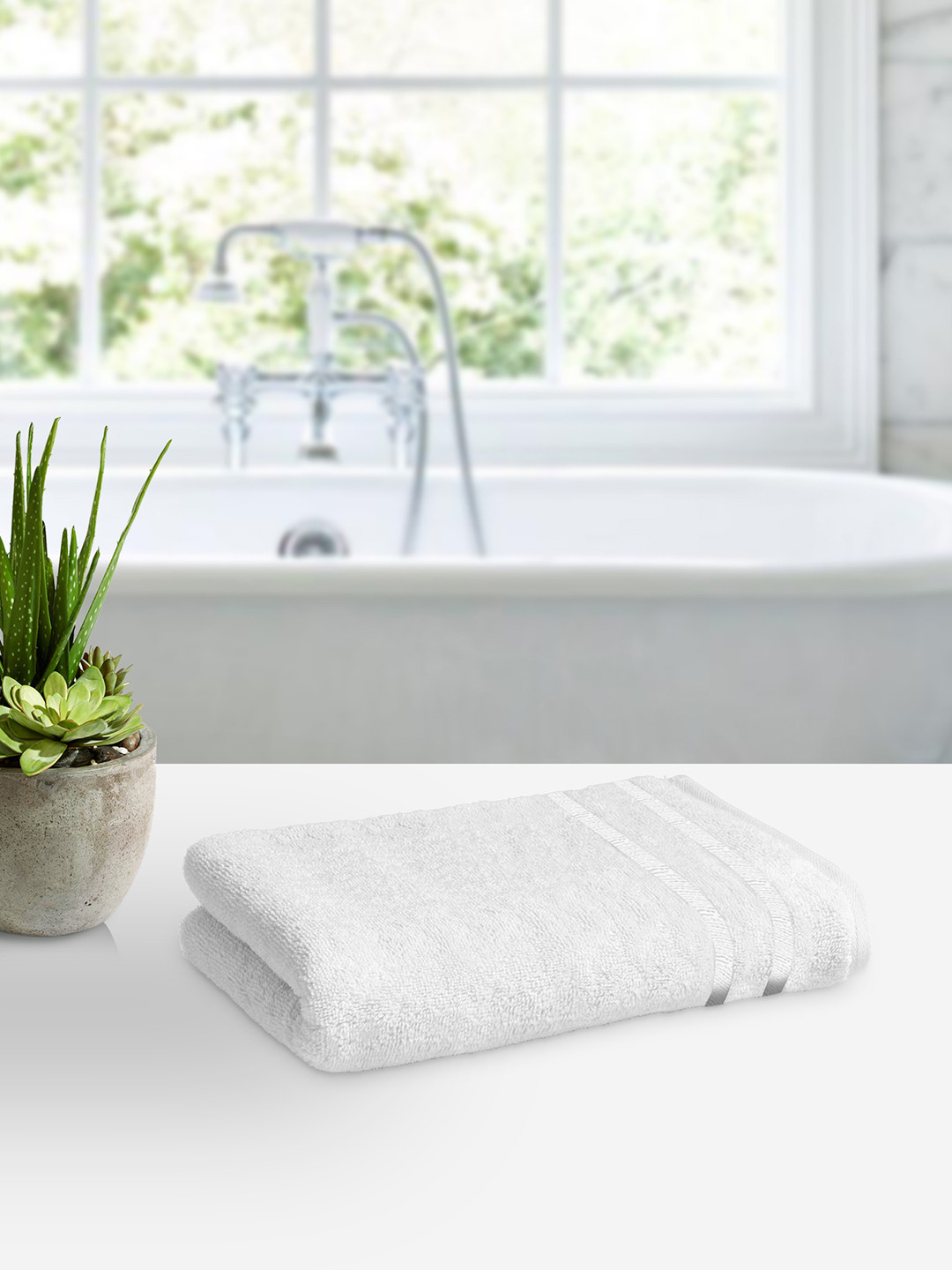 Buy Story@home Men White Solid 450GSM Cotton Bath Towel - Bath Towels ...