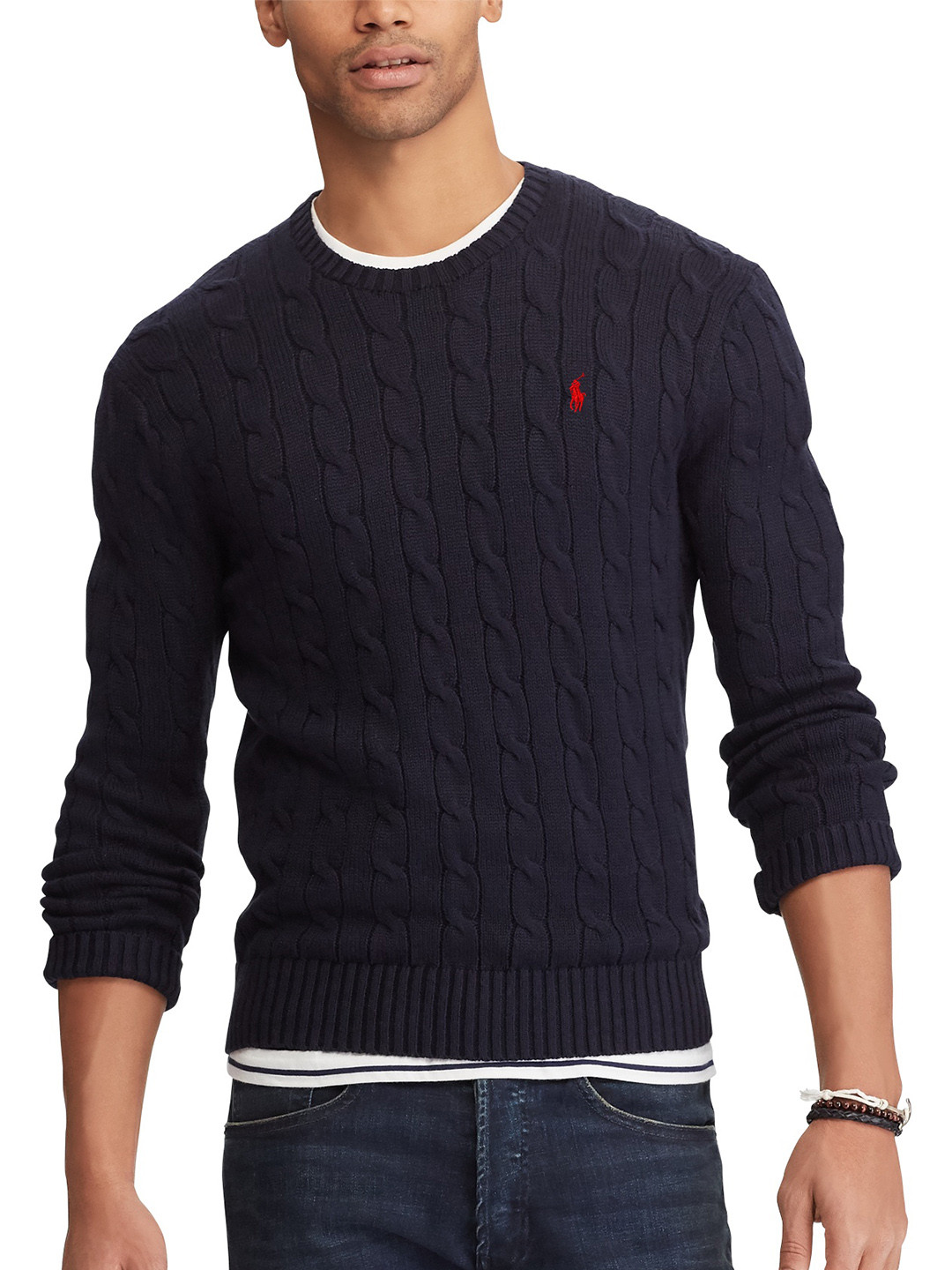 Buy Polo Ralph Lauren Men Cable Knit Cotton Sweater - Sweaters for Men ...