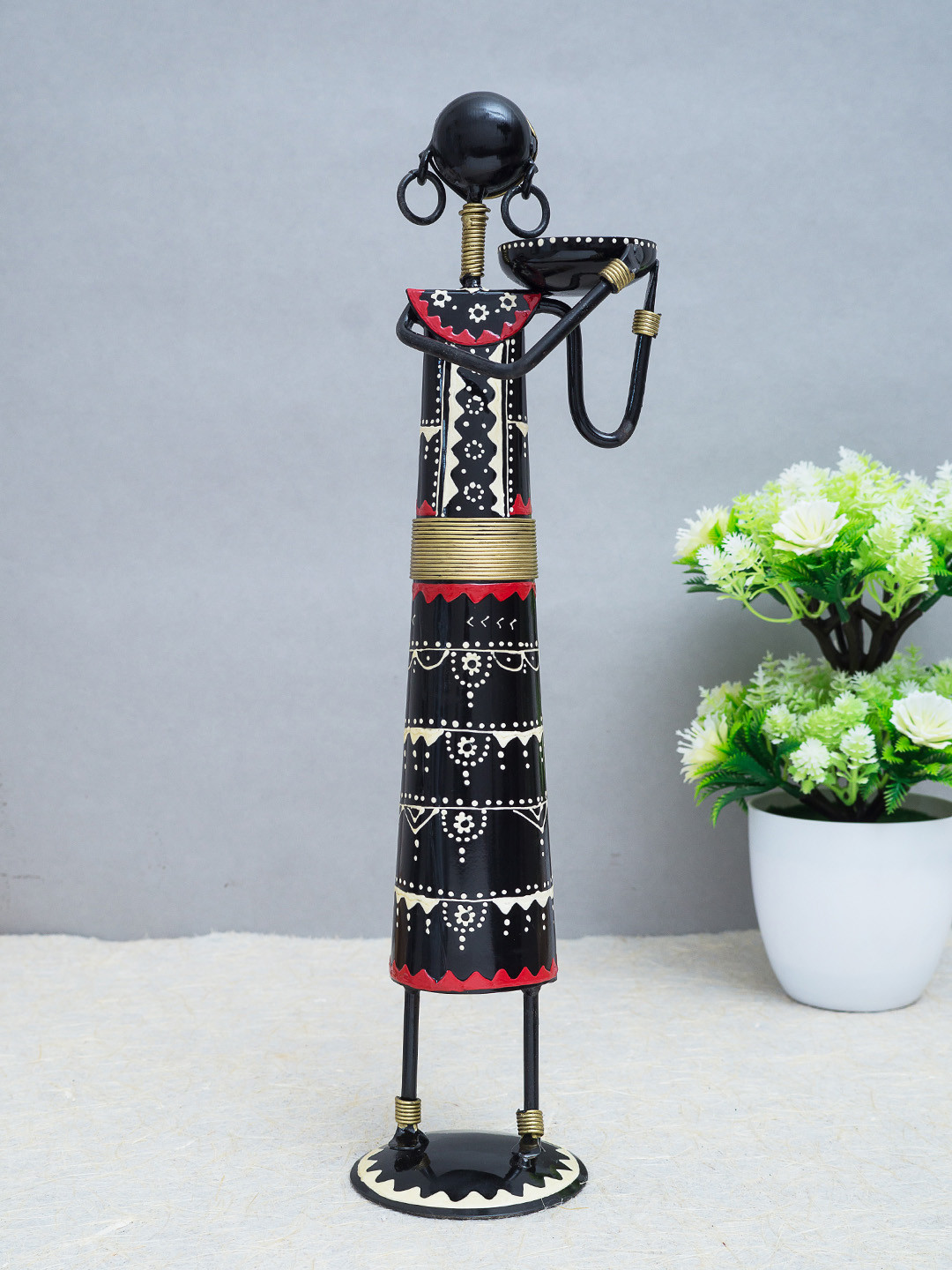 Buy Golden Peacock Black & White Handcrafted Metal Showpiece ...