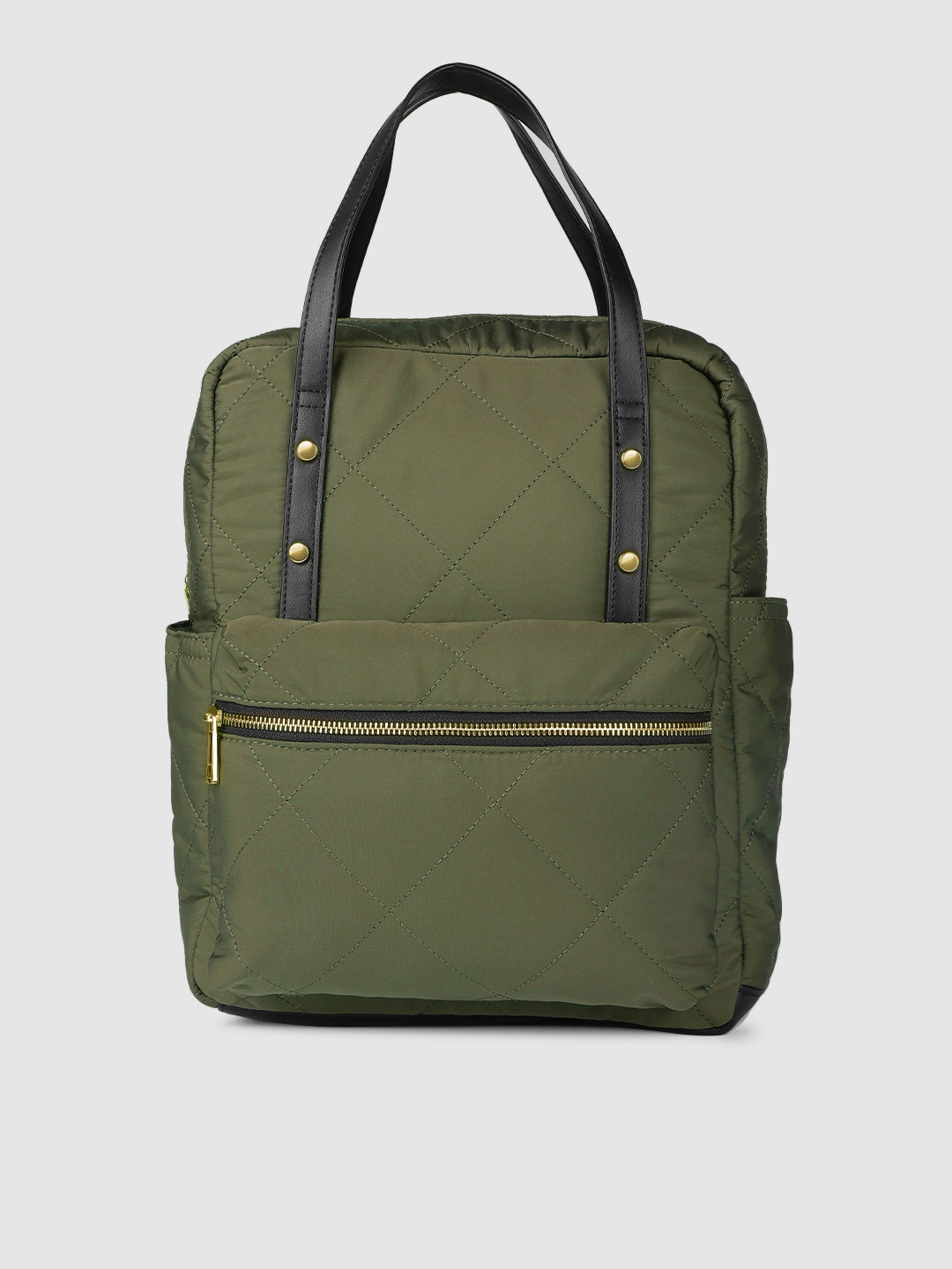 Buy Accessorize Women Olive Green Quilted Backpack Cum Handbag ...