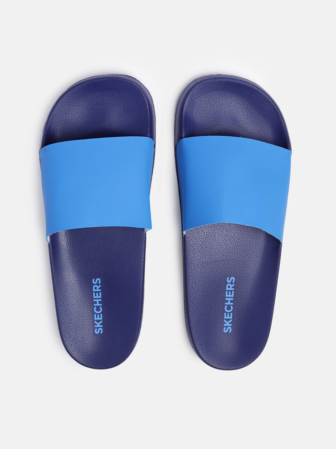 Buy Skechers Men Blue Solid GAMBIX Sliders - Flip Flops for Men ...