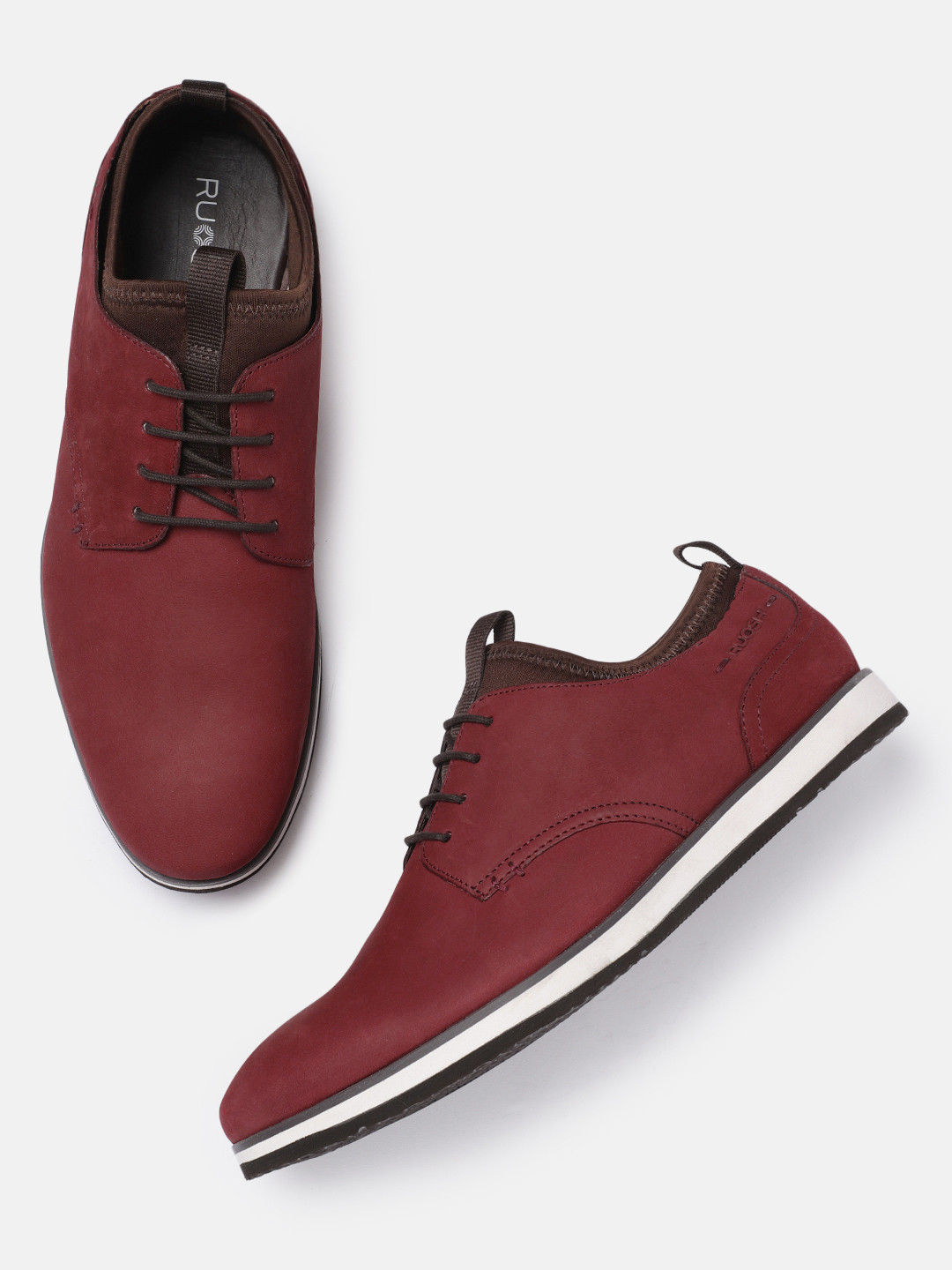 Buy Ruosh Men Maroon Solid Suede Derbys - Casual Shoes for Men 11148724 ...