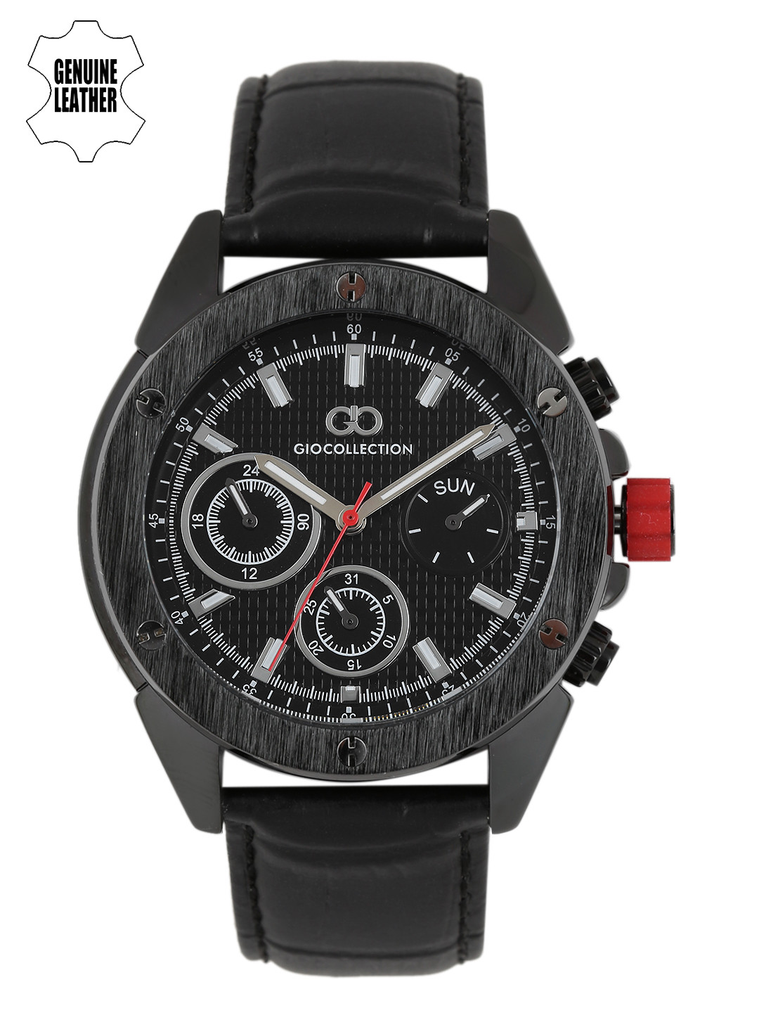 Buy GIO COLLECTION Men Black Multifunction Analogue Watch G1001 04 ...