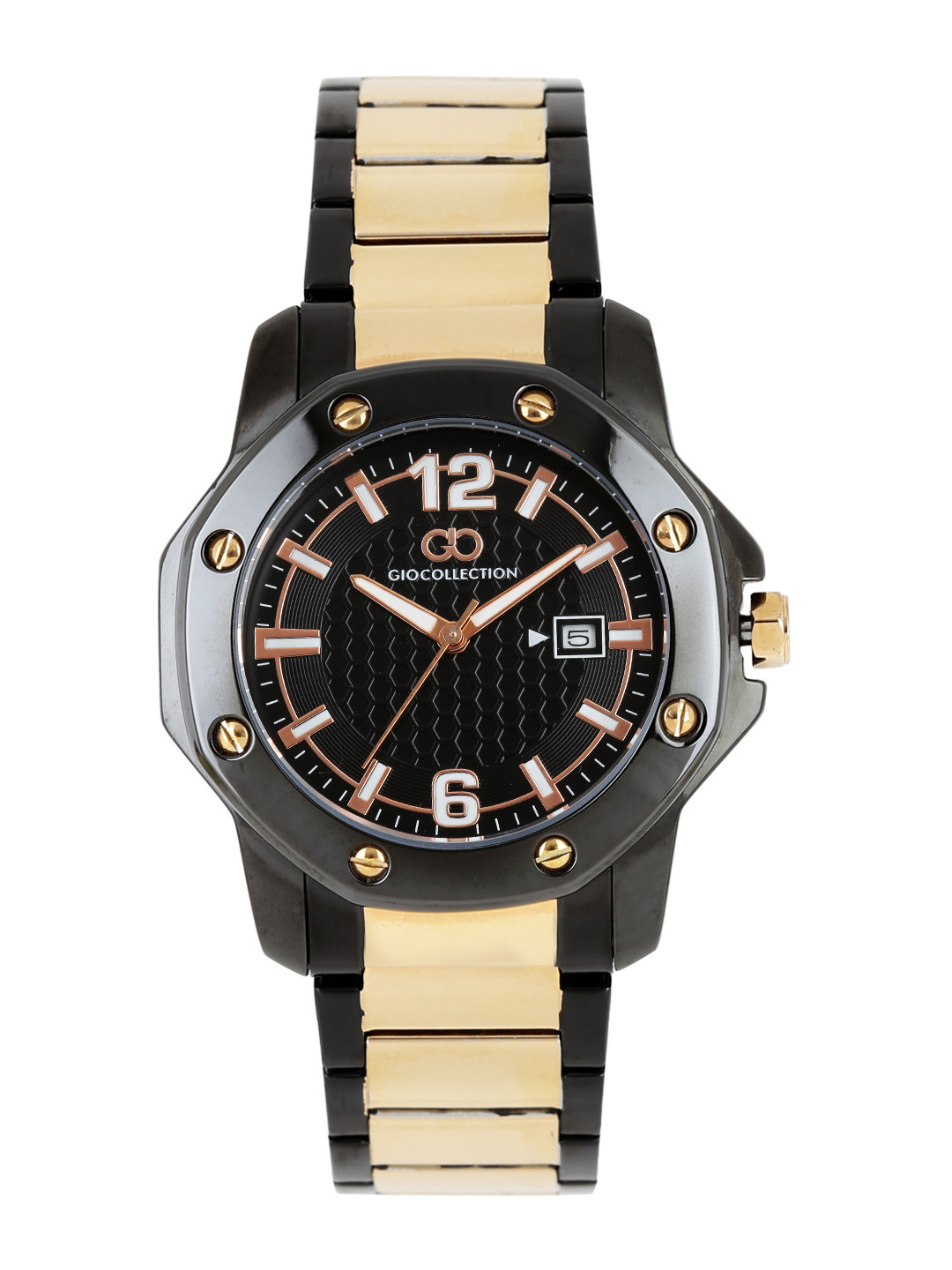 Buy GIO COLLECTION Men Black Analogue Watch G1004 66 - Watches for Men ...