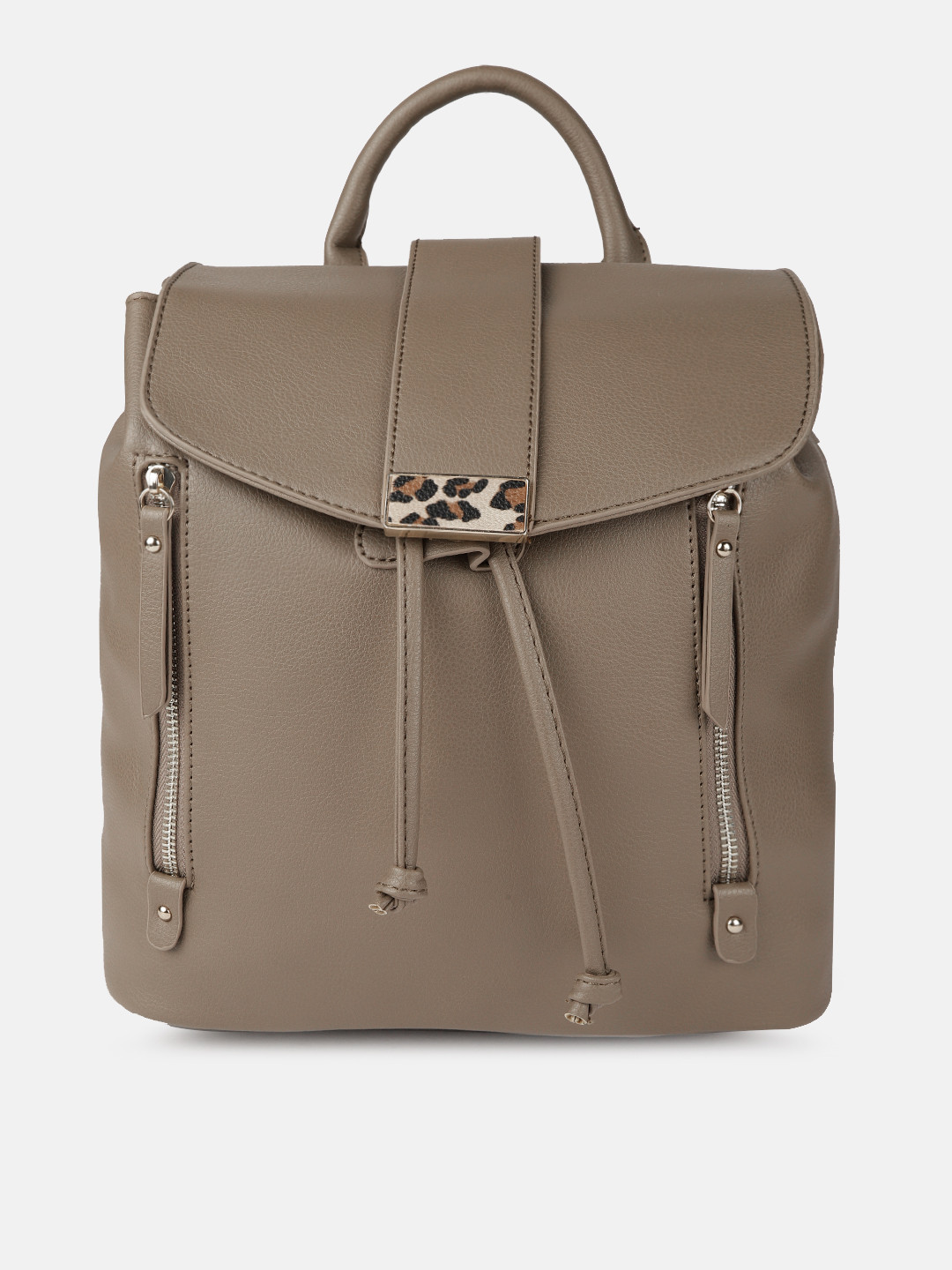 Buy DressBerry Women Taupe Solid Backpack - Backpacks for Women ...