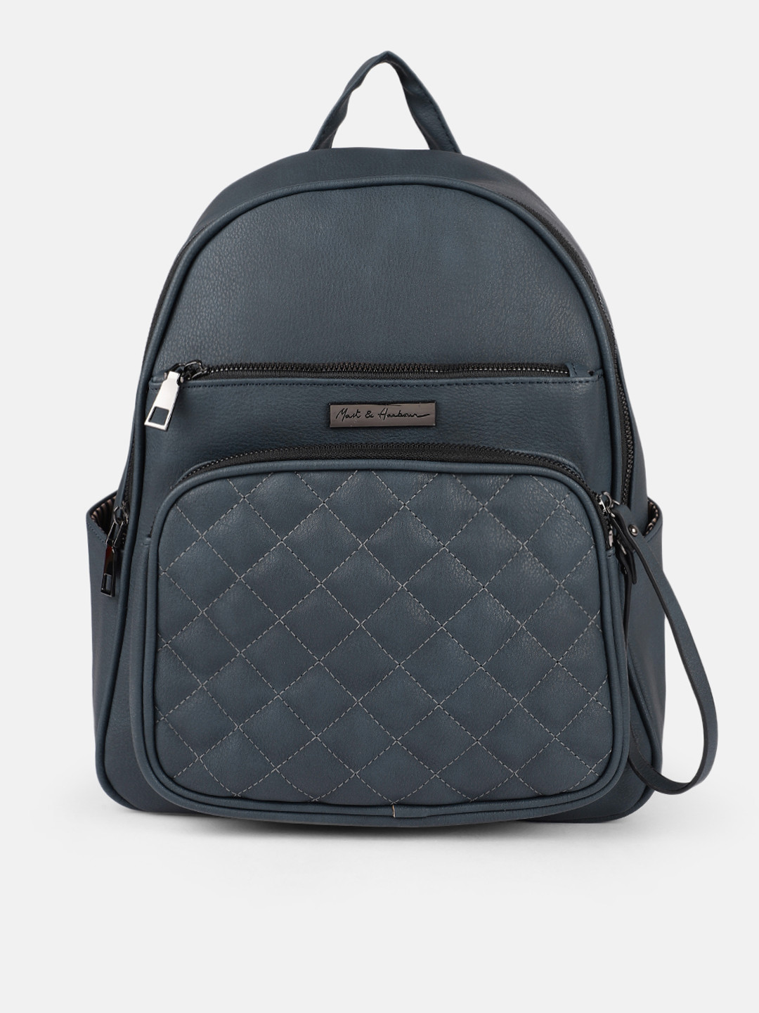 Buy Mast & Harbour Women Navy Blue Solid Backpack - Backpacks for Women ...