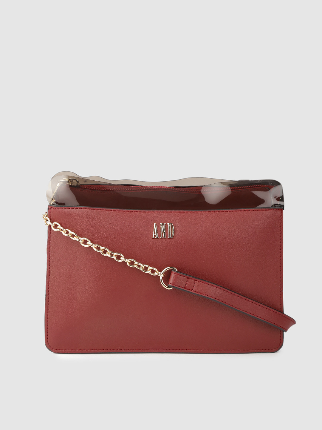 Buy AND Red Solid Sling Bag - Handbags for Women 11159276 | Myntra