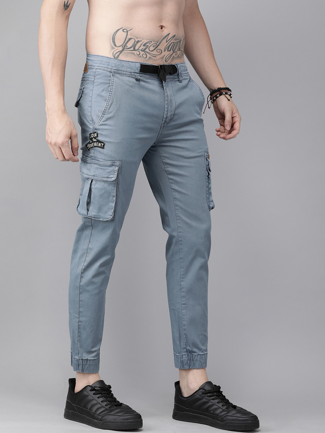 Buy Roadster Men Blue Cargos - Trousers for Men 11160548 | Myntra