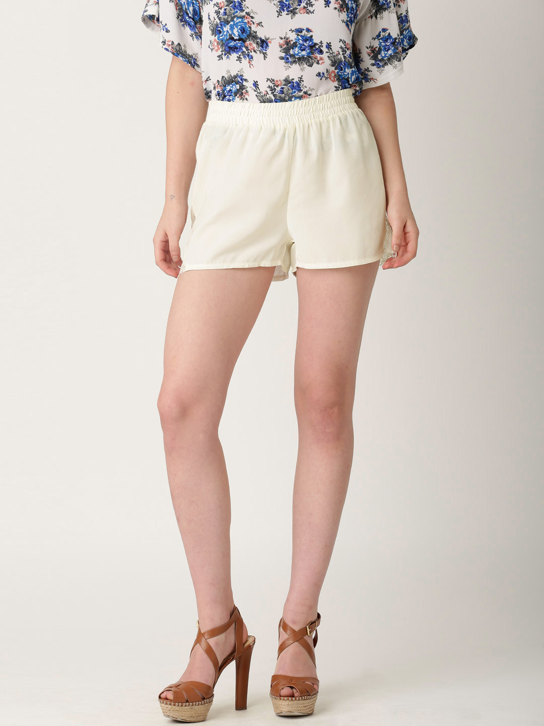 Buy DressBerry Off White Sheer Shorts - Shorts for Women 1116072 | Myntra