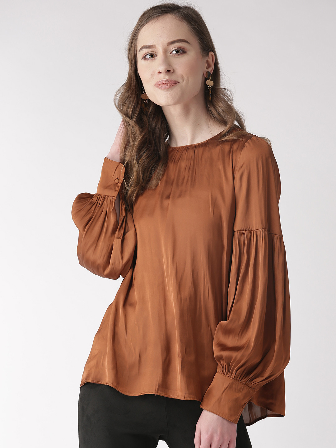 Buy Marks & Spencer Women Brown Solid Top - Tops for Women 11161578 ...