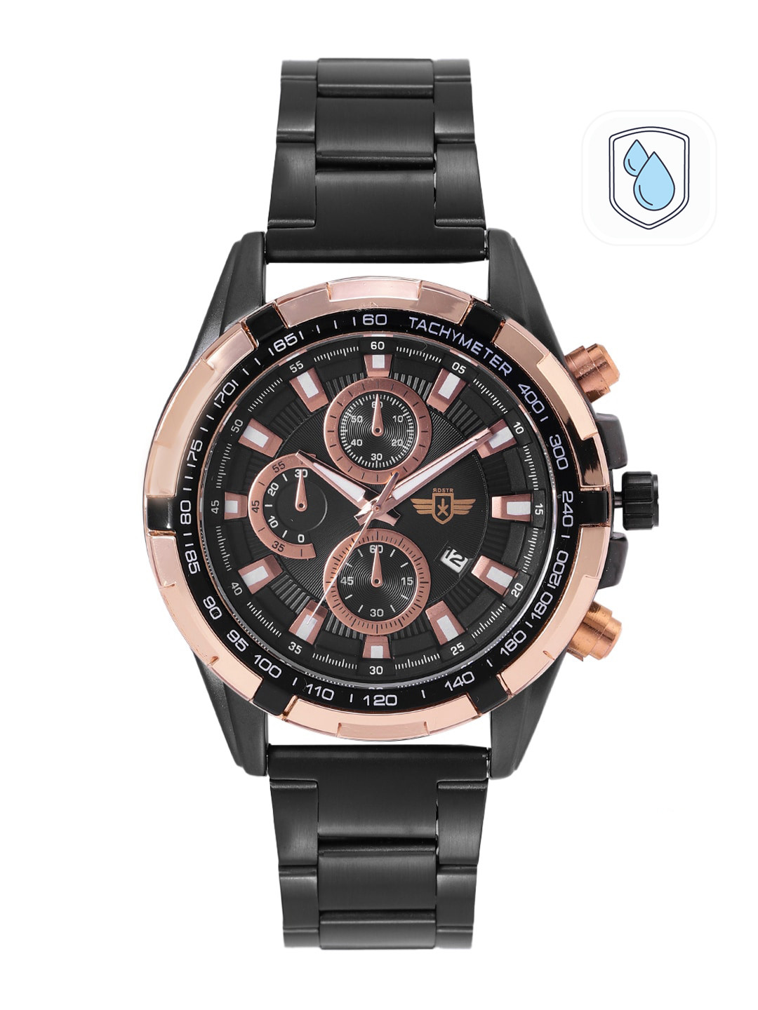Buy Roadster Men Black Dial & Silver Toned Analogue Chronograph Watch ...