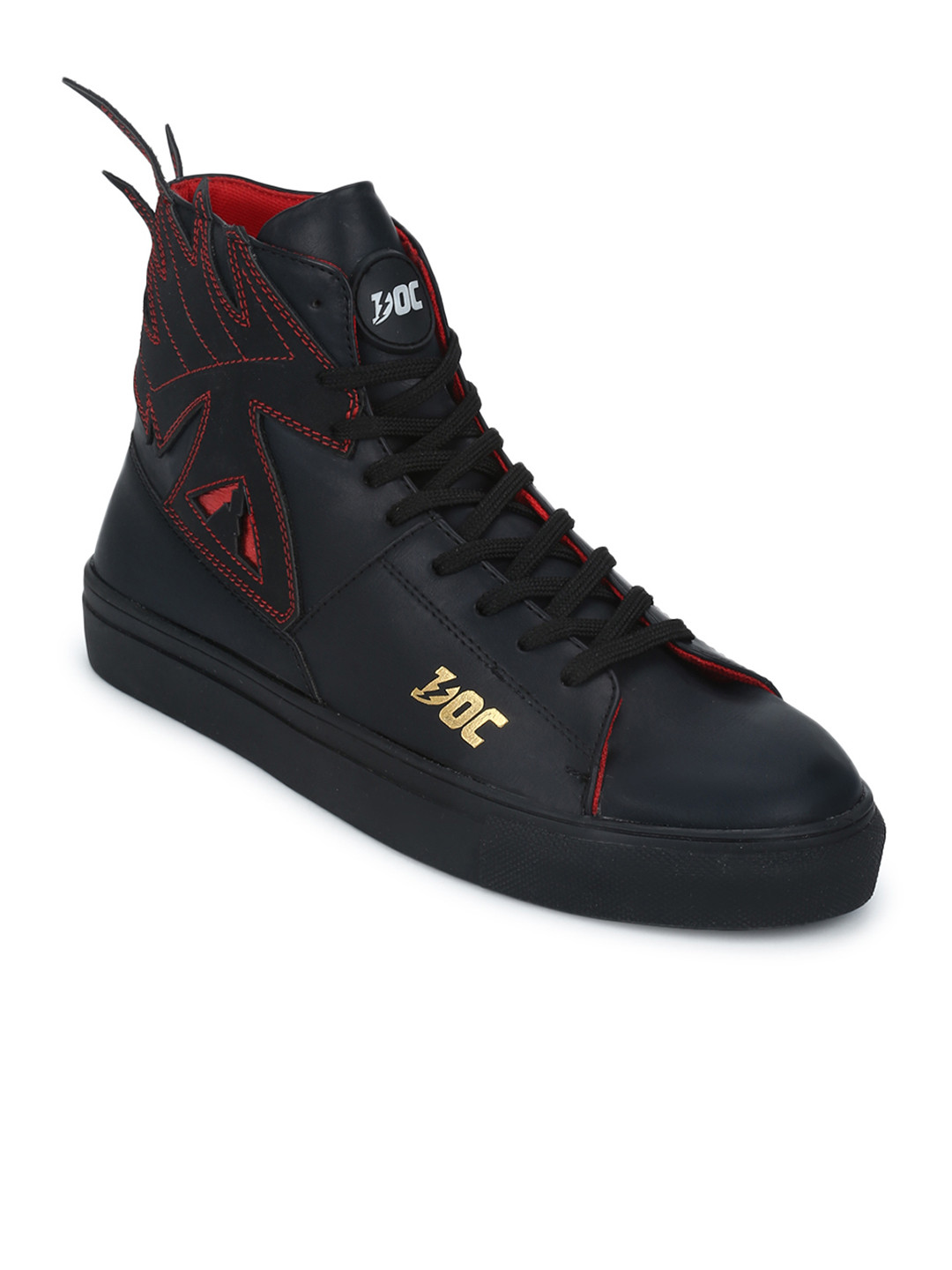 Buy Doc Martin Men Black Solid Synthetic Leather Mid Top Sneakers ...