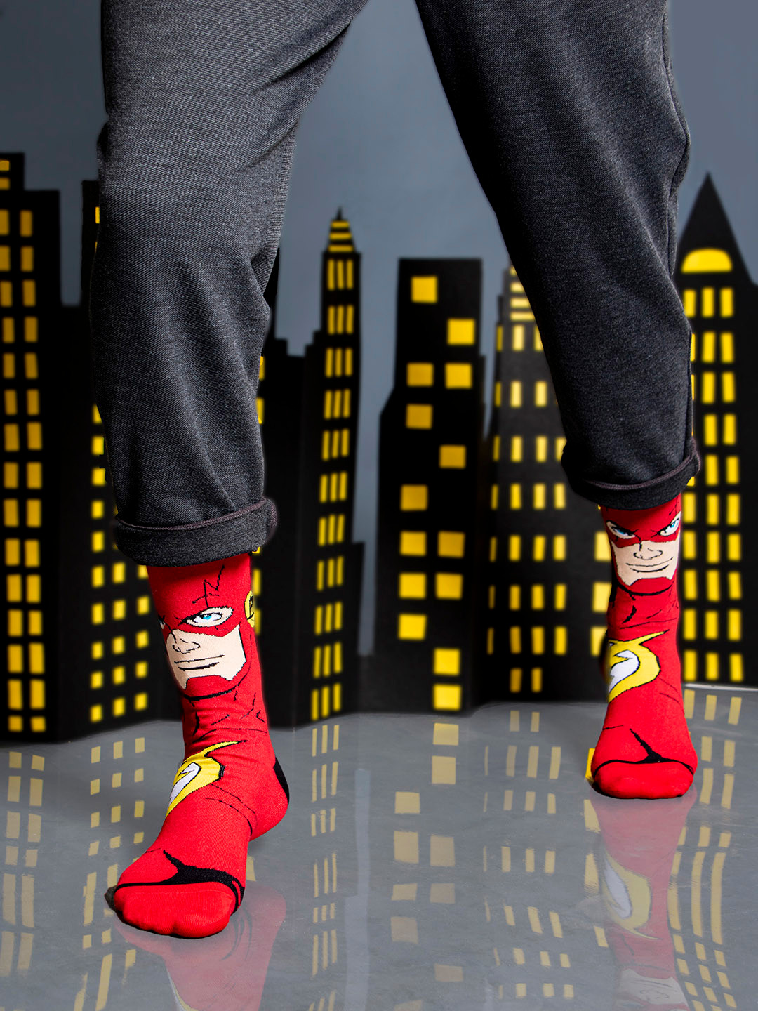 Buy Justice League Men Pack Of 3 Assorted DC Heroes Patterned Calf ...