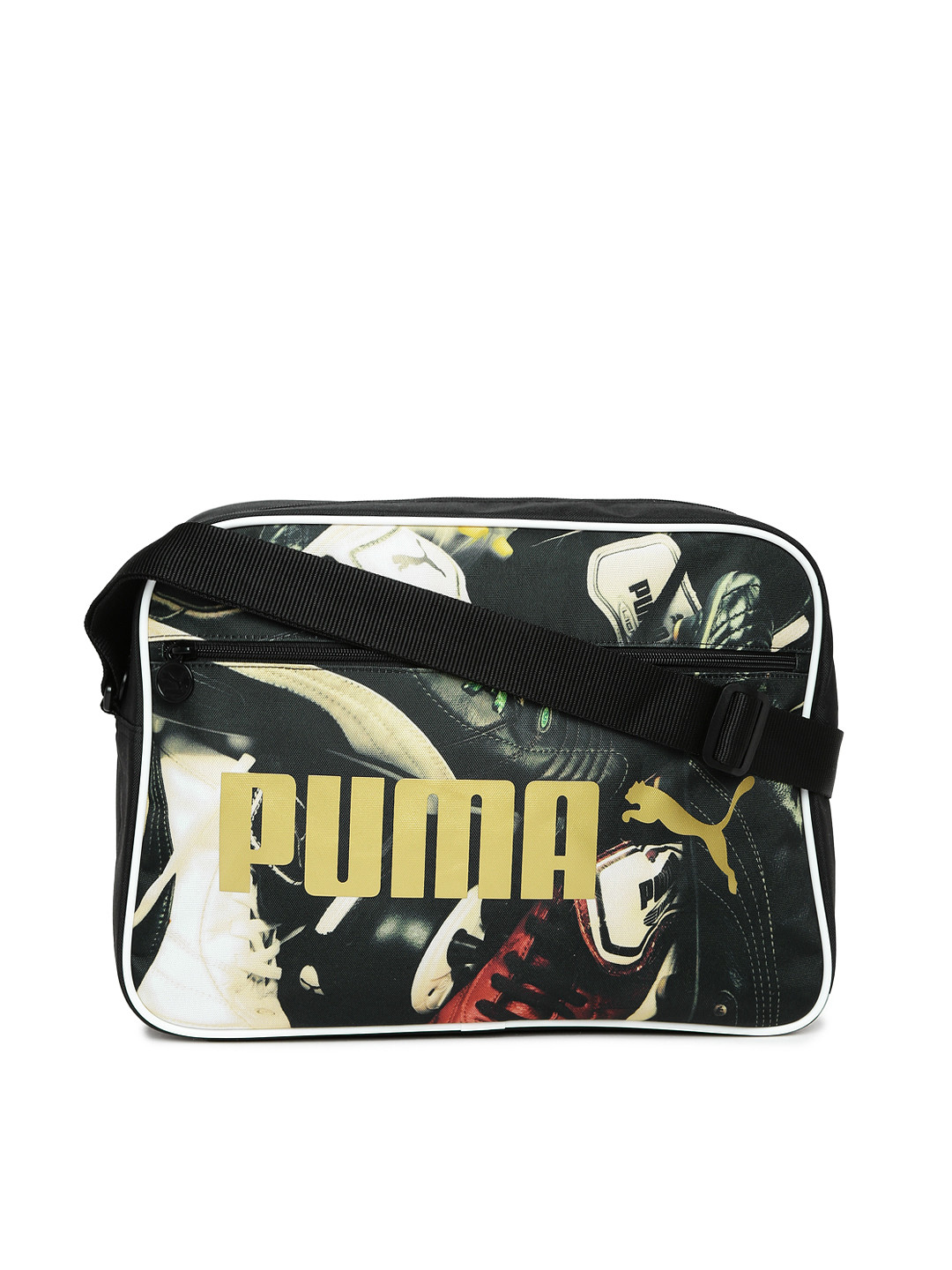 Buy PUMA Unisex Black Printed Campus Reporter Messenger Bag - Messenger ...