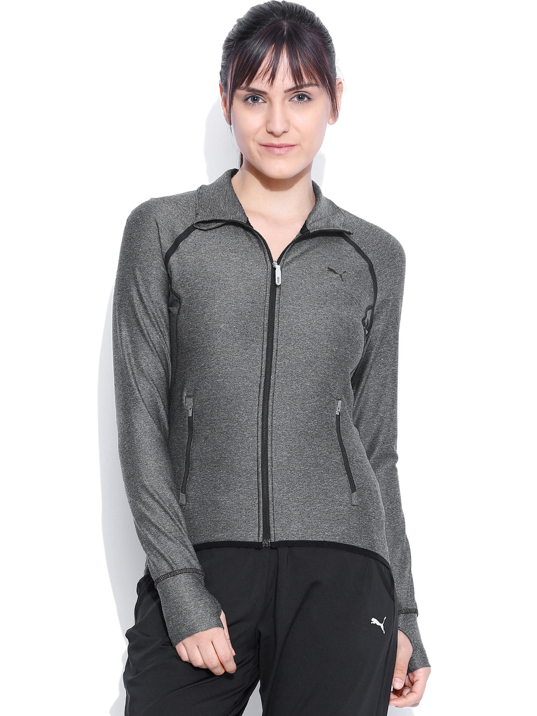 Buy Puma Charcoal Grey Jacket - Jackets for Women 1124905 | Myntra