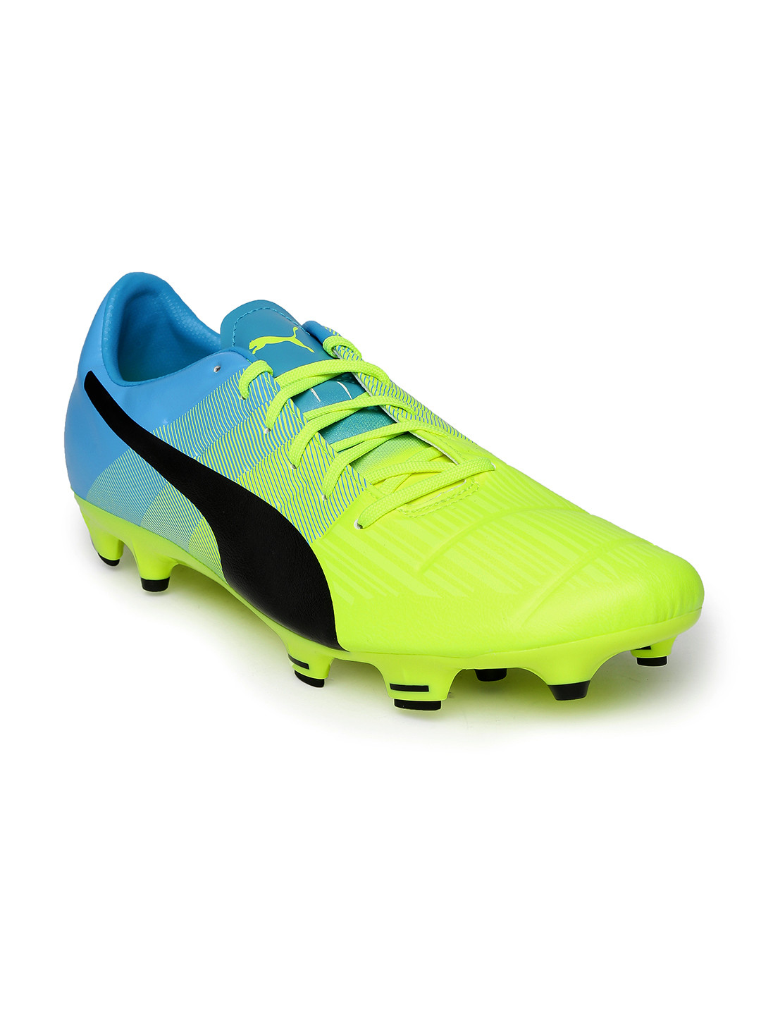 Buy PUMA Men Neon Green & Blue EvoPOWER 3.3 FG Football Shoes - Sports ...