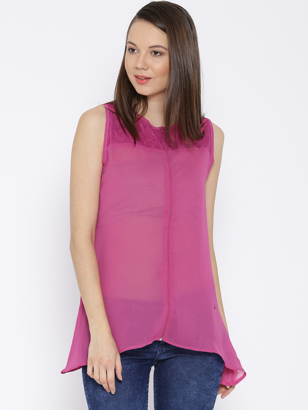 Buy SPYKAR Pink Sheer Top - Tops for Women 1126151 | Myntra