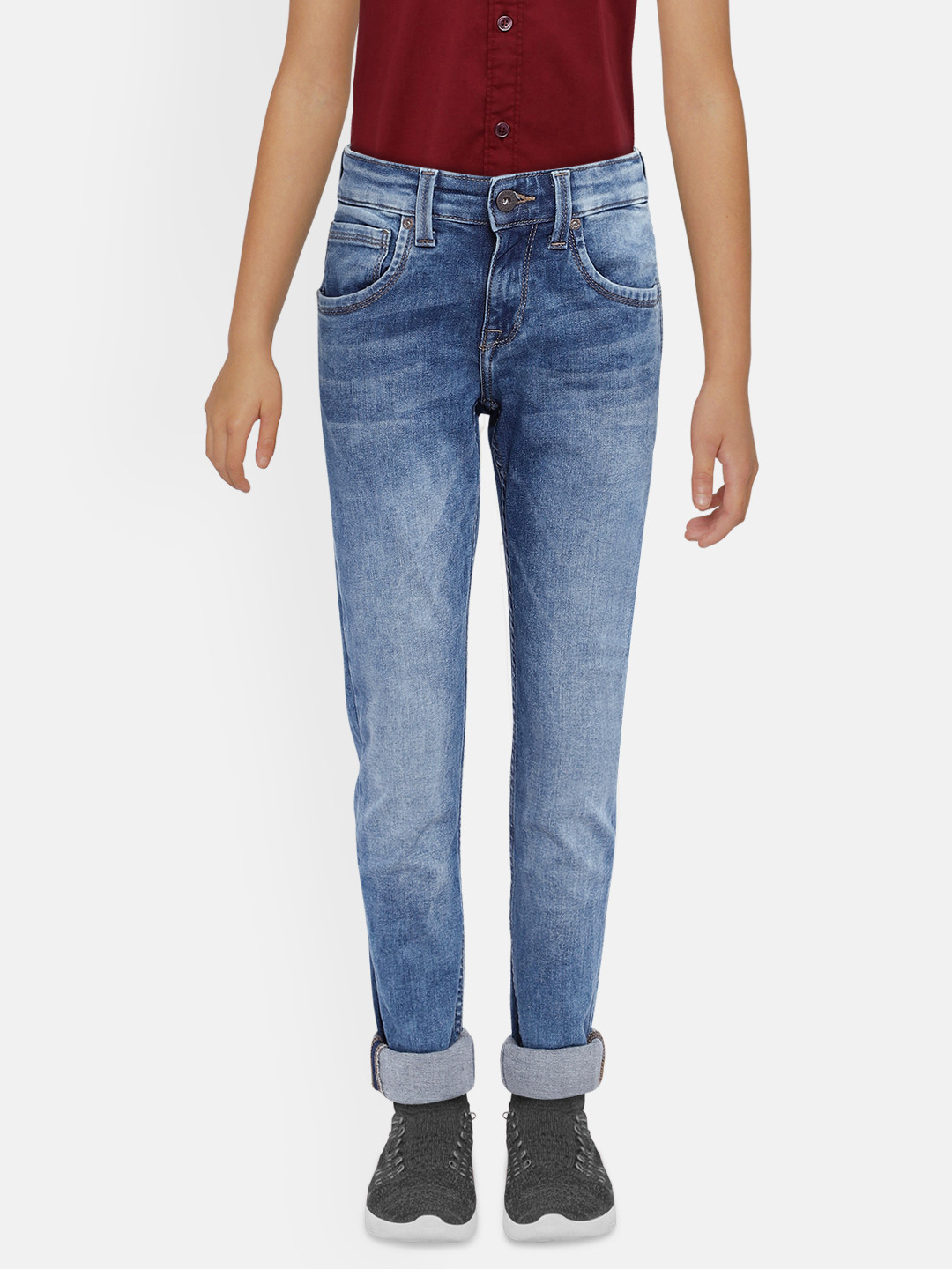 Buy Pepe Jeans Boys Blue Slim Fit TOBY IP Clean Look Jeans - Jeans for ...