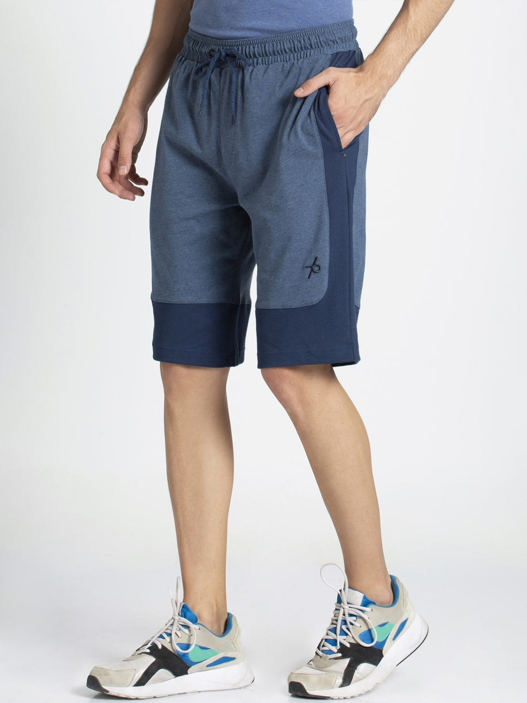 Buy Jockey Men Blue Colourblocked Regular Fit Sports Shorts - Shorts ...