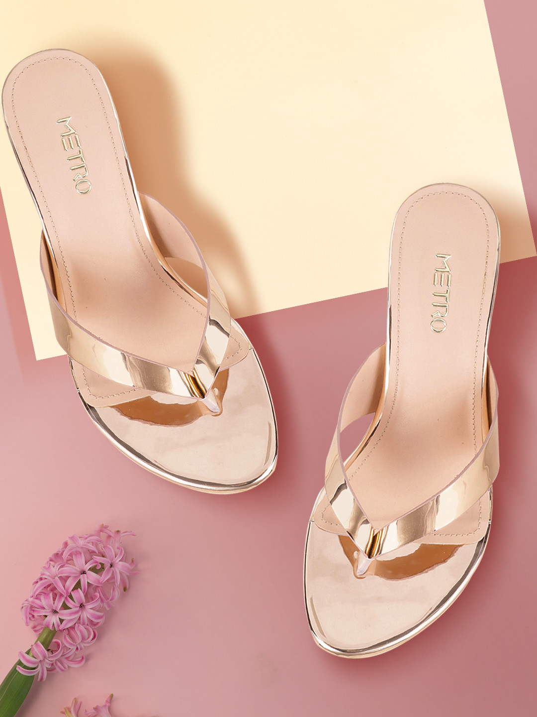 Buy Metro Women Gold Toned Solid Heels - Heels for Women 11282206 | Myntra