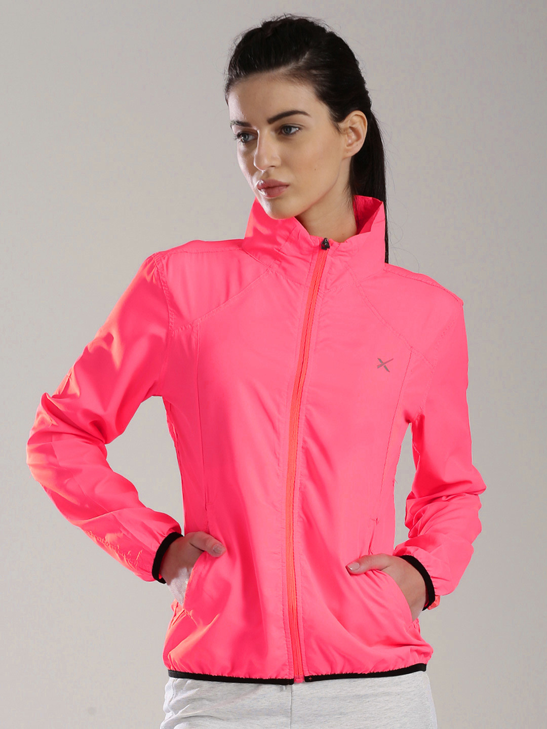 Buy HRX By Hrithik Roshan Active Neon Pink Polyester Windcheater Jacket ...