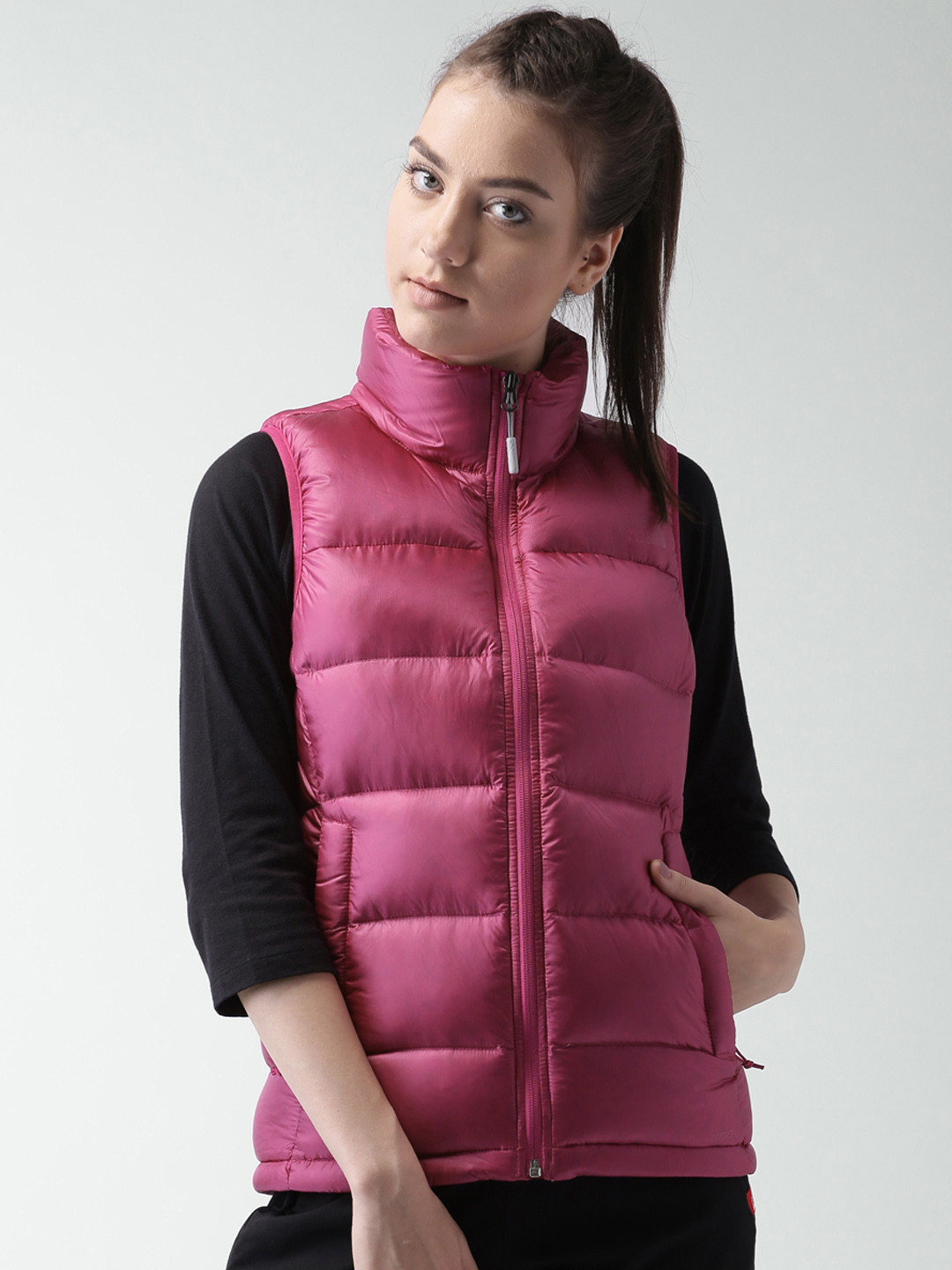 Buy The North Face Magenta Thunder II Vest AP Padded Outdoor Jacket ...