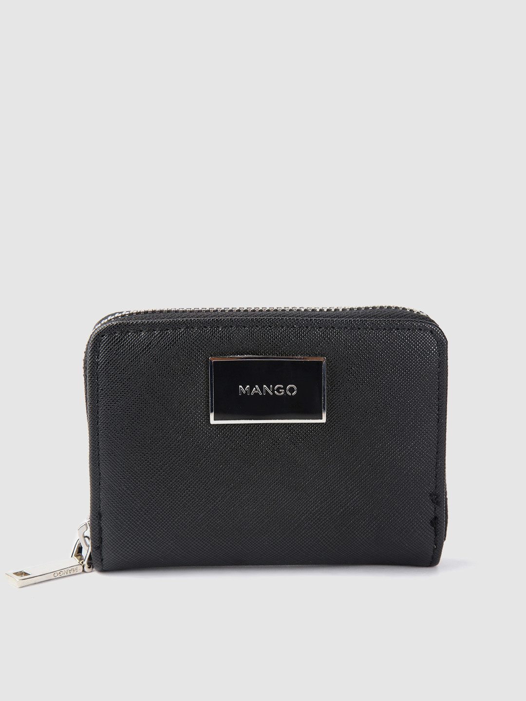 Buy MANGO Women Black Solid Zip Around Wallet - Wallets for Women ...