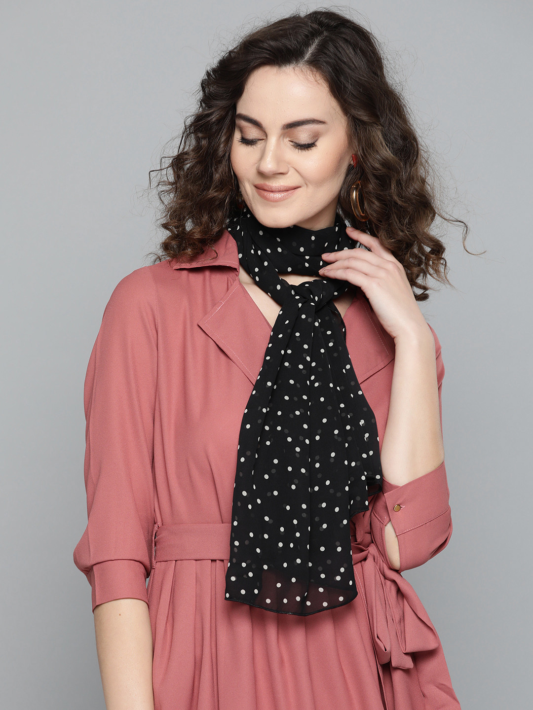 Buy Trend Arrest Women Black & White Printed Stole - Stoles for Women ...