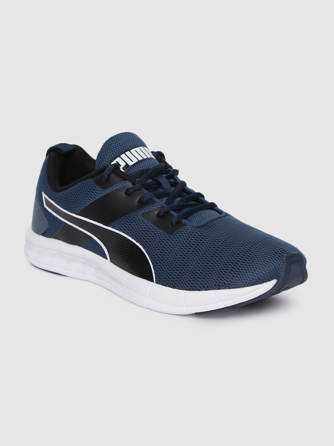 Buy Puma Men Navy Blue & Black Colourblocked Meteor Running Shoes ...