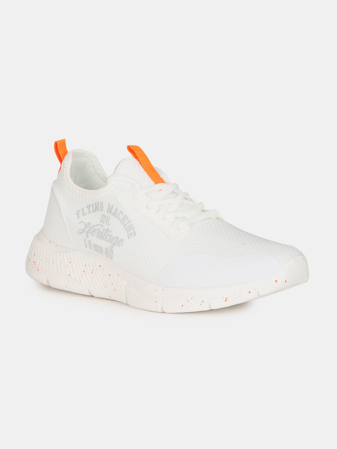 Buy Flying Machine Men White Woven Design Mid Top Sneakers - Casual ...