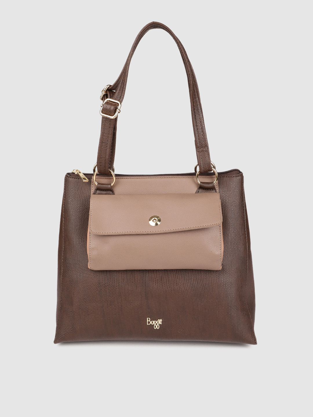 Buy Baggit Brown Textured Handheld Bag - Handbags for Women 11375636 ...